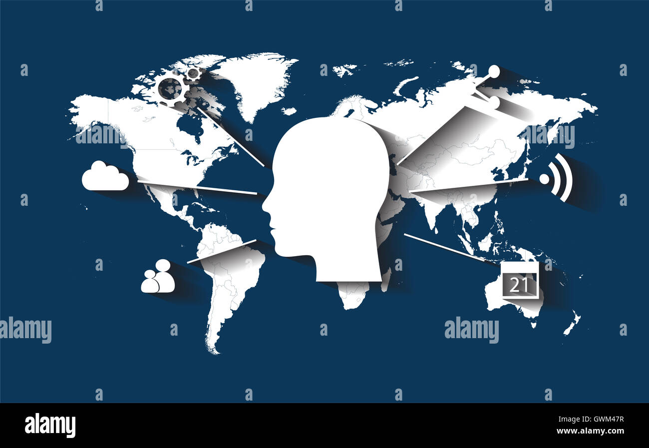 world map infographic Stock Photo - Alamy