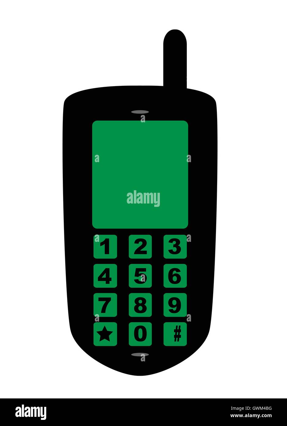 A typical old mobile phone isolated on white Stock Vector Image & Art ...