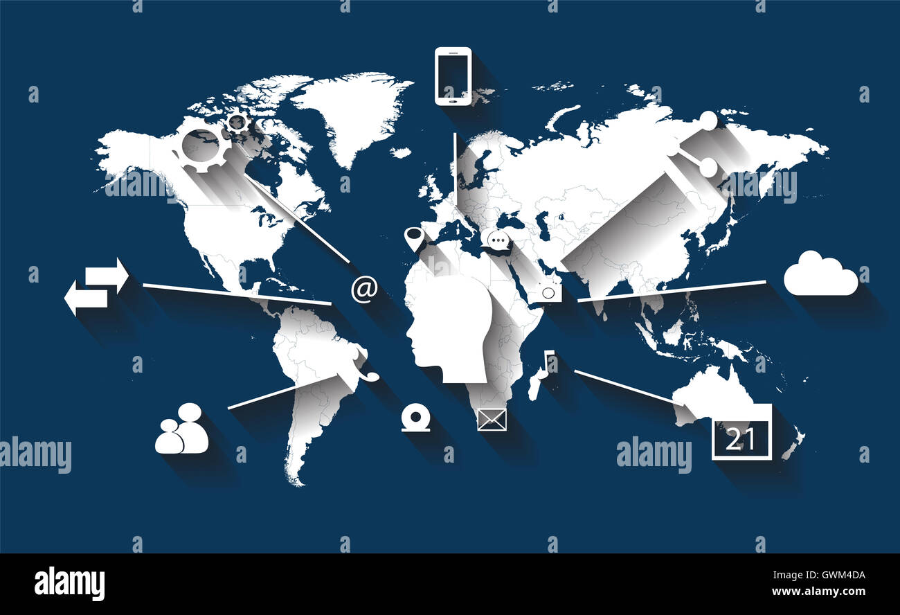 world map info graphic Stock Photo - Alamy