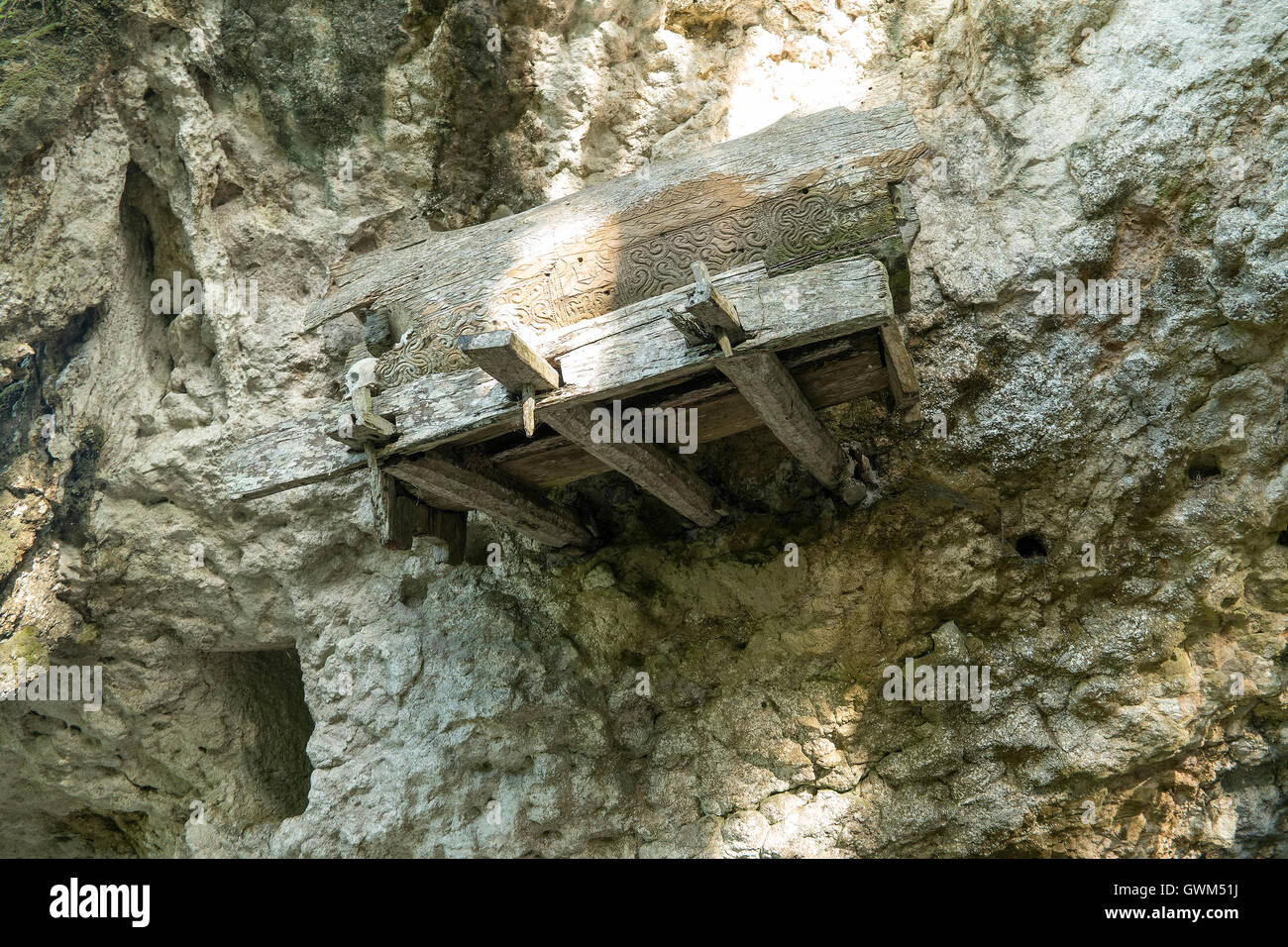 Hundred thousand years hanging coffin and stone graveyard of Toraja ...