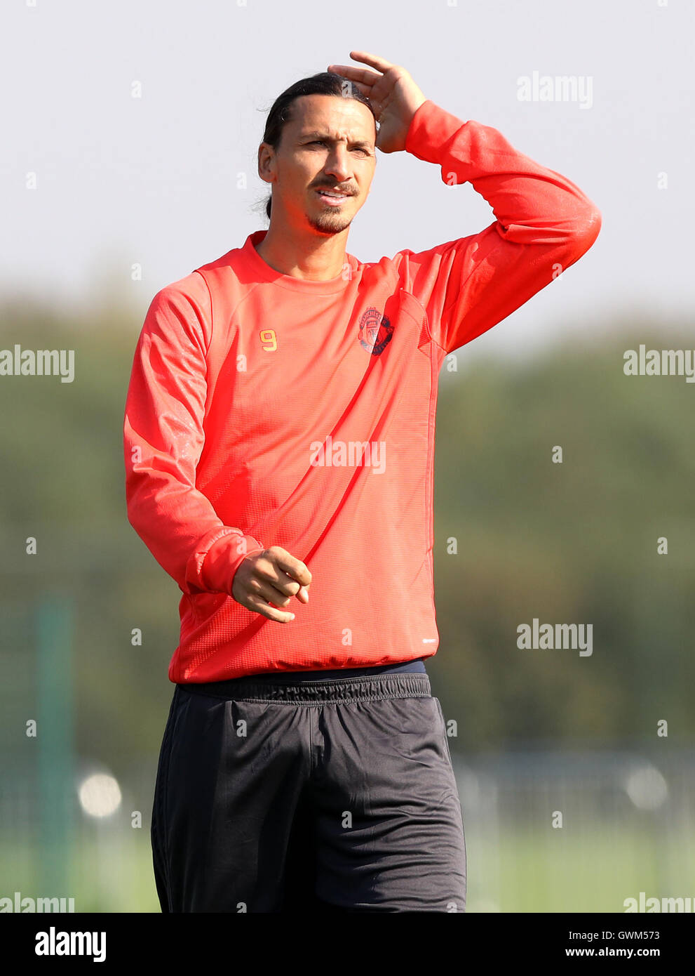 Manchester United's Zlatan Ibrahimovic during a training session at Aon ...