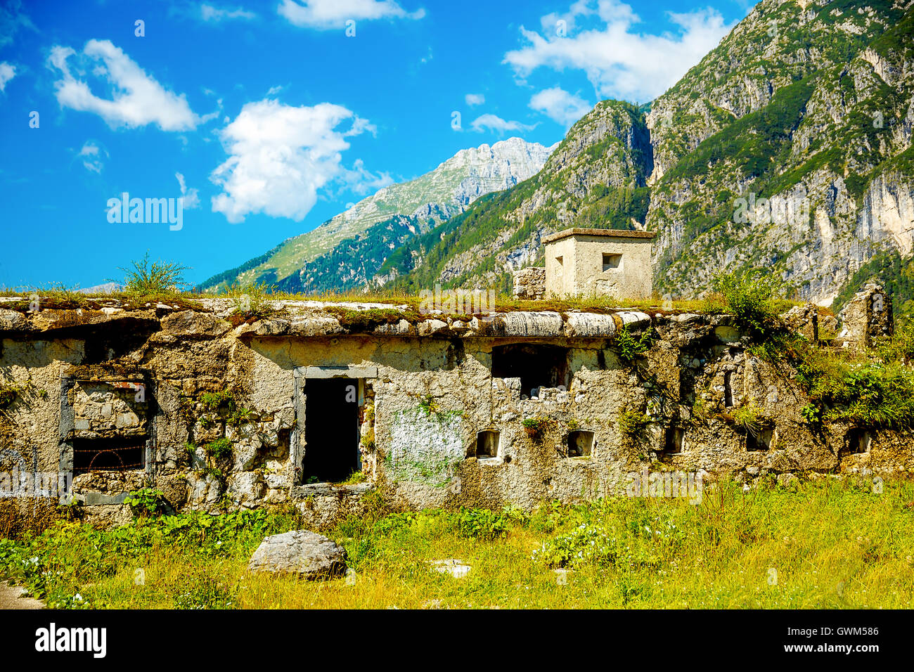 Fortress ruins of World War 2 in mountain Stock Photo - Alamy