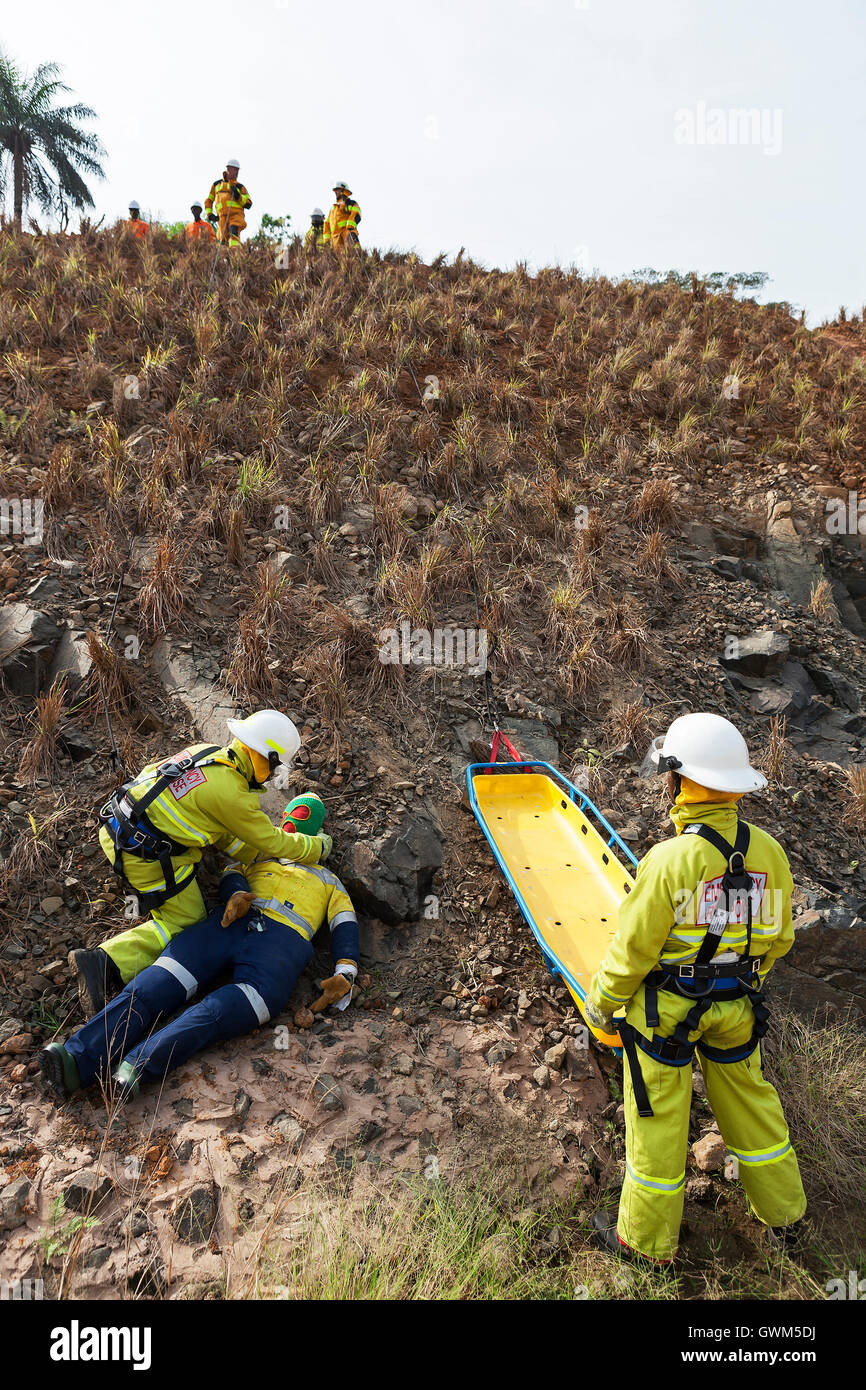 Employed Sierra Leoneans from emergency response team on iron ore ...