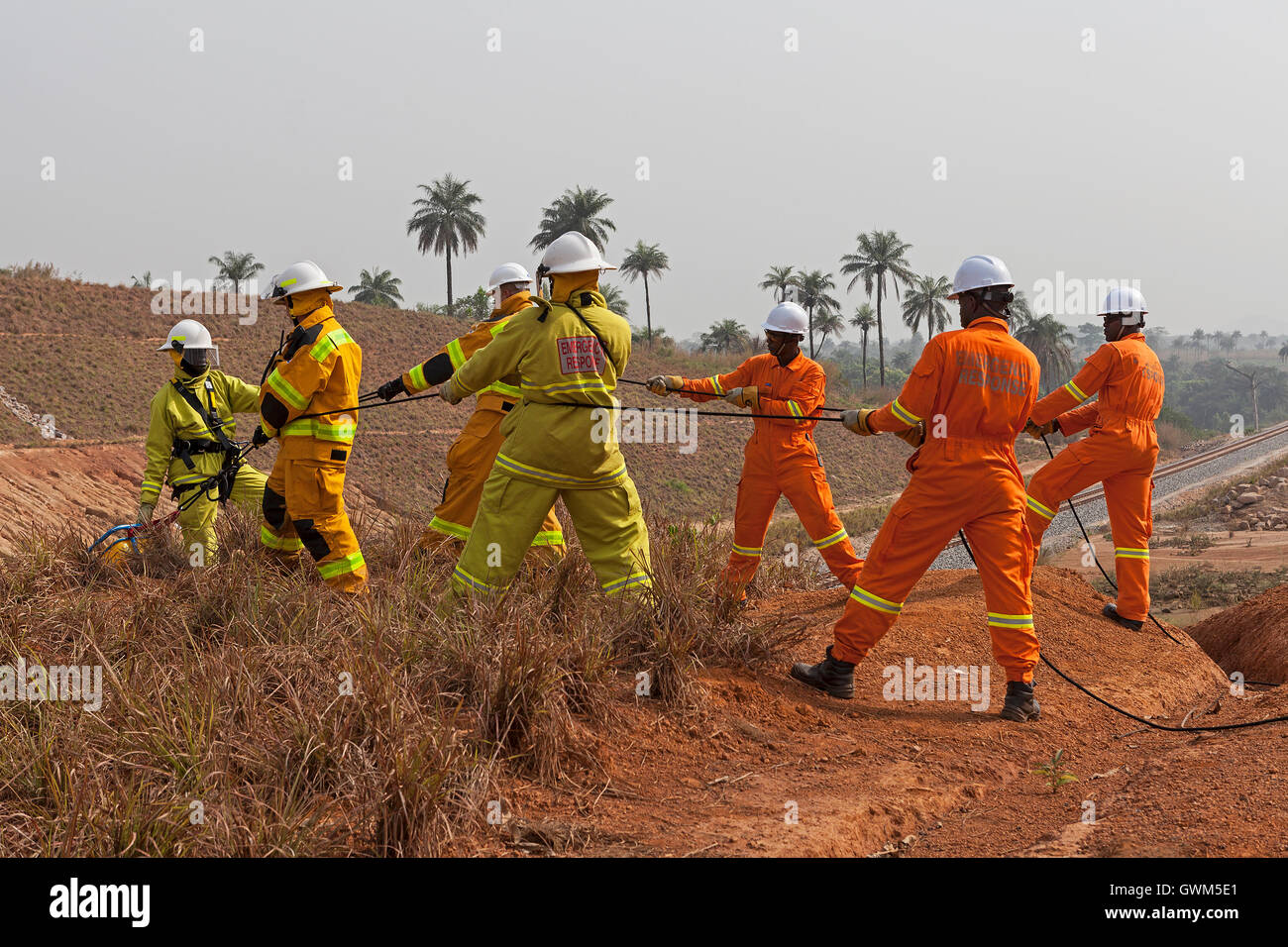 Employed Sierra Leoneans from emergency response team on iron ore ...