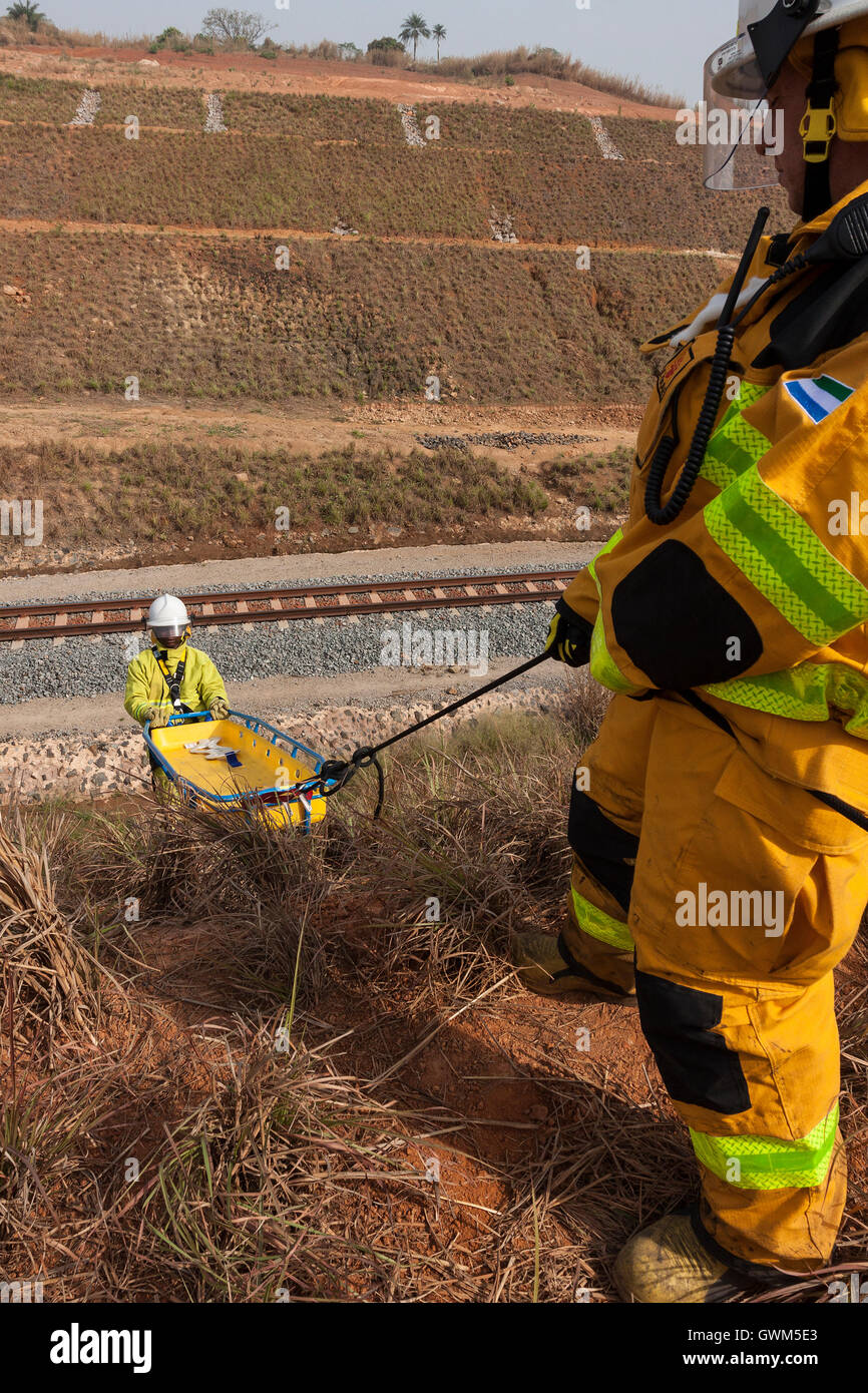 Employed Sierra Leoneans from emergency response team on iron ore ...