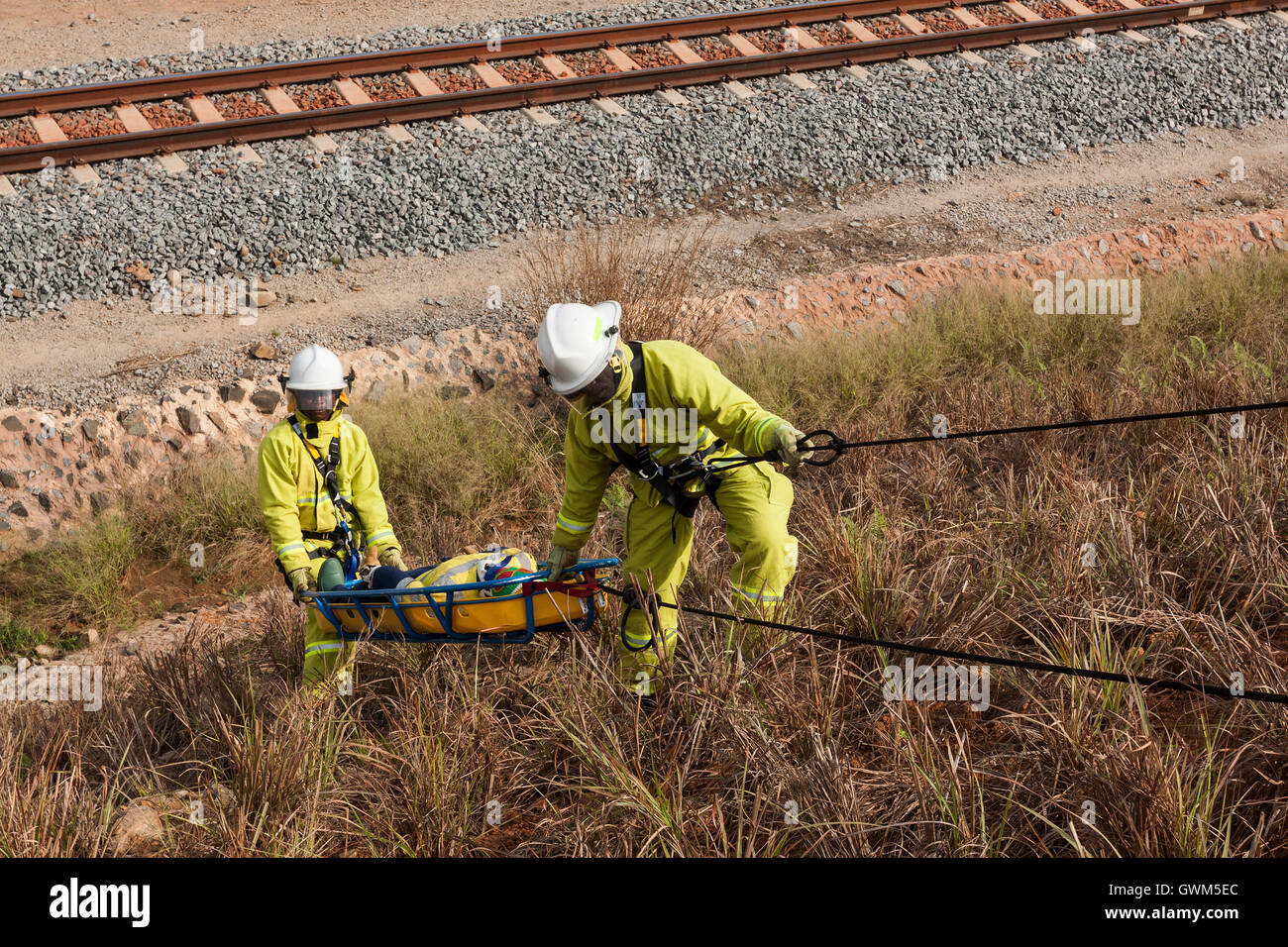 Employed Sierra Leoneans from emergency response team on iron ore ...