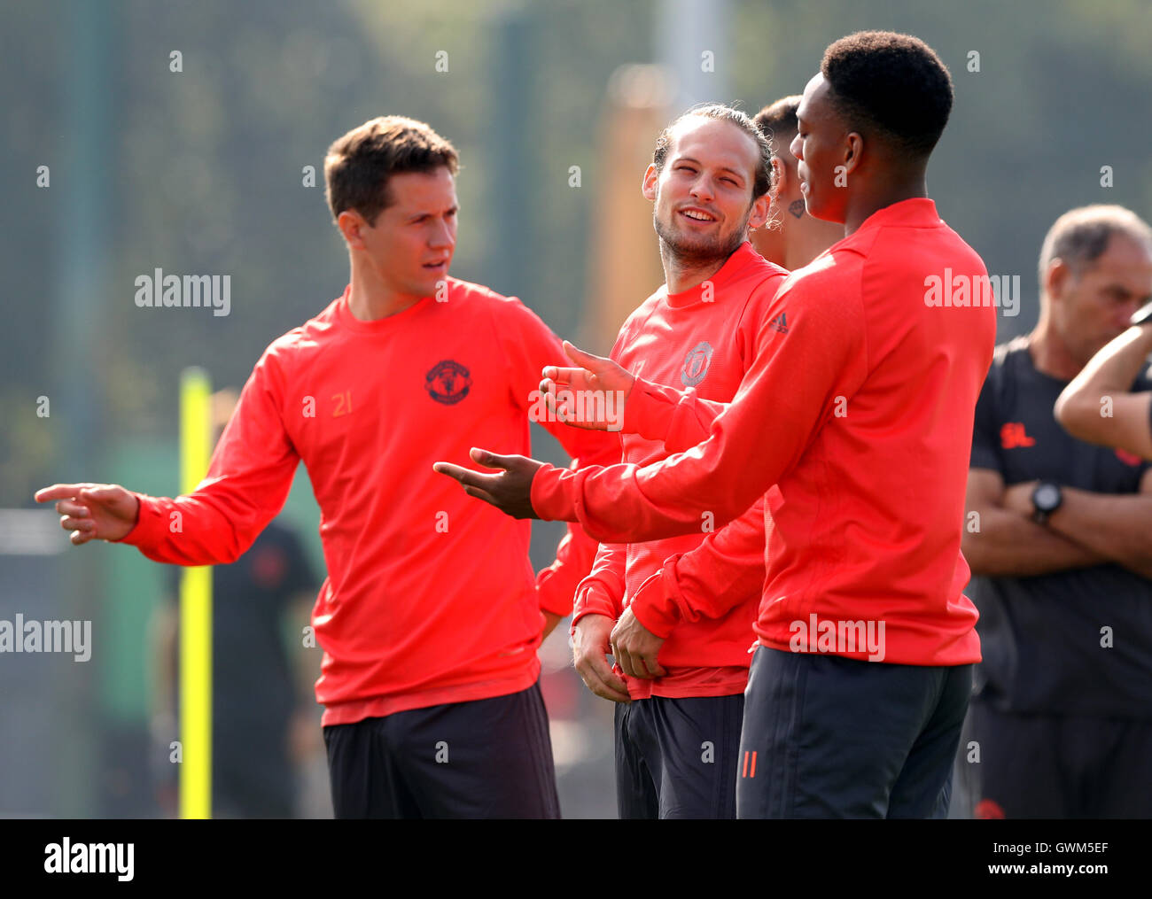 Manchester United's Ander Herrera, Daley Blind and Anthony Martial ...