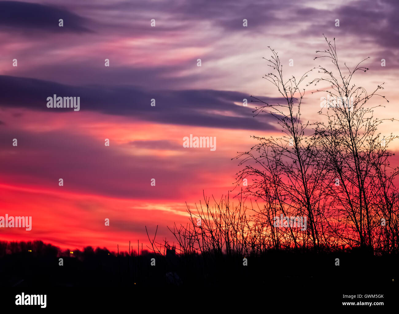 Colorful dramatic cloudy sky at dusk overlay Stock Photo - Alamy
