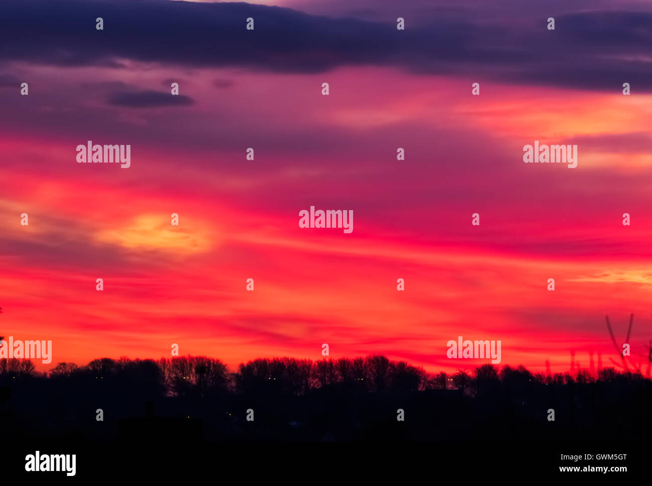 Colorful dramatic cloudy sky at dusk overlay Stock Photo - Alamy