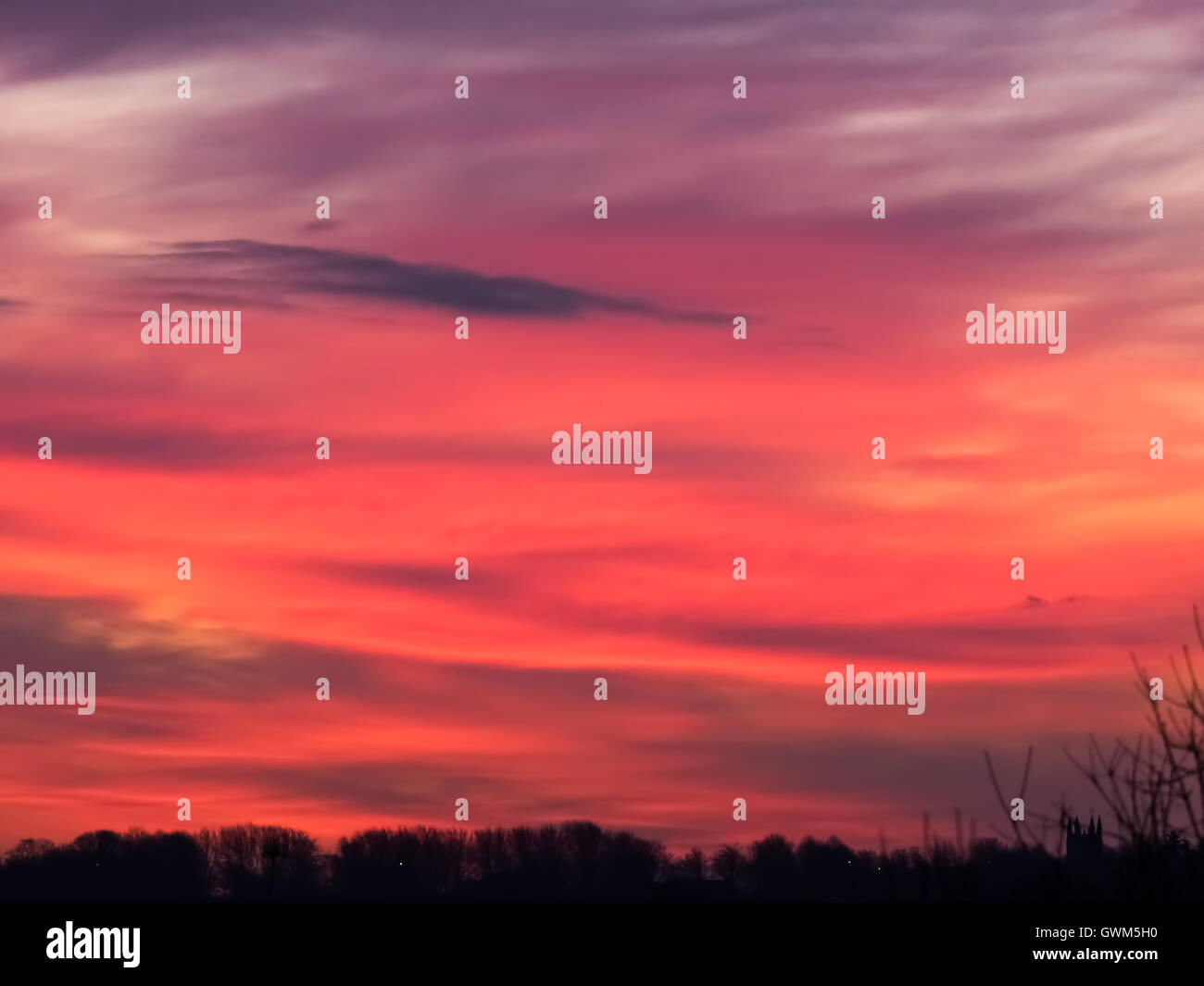 Colorful dramatic cloudy sky at dusk overlay Stock Photo - Alamy