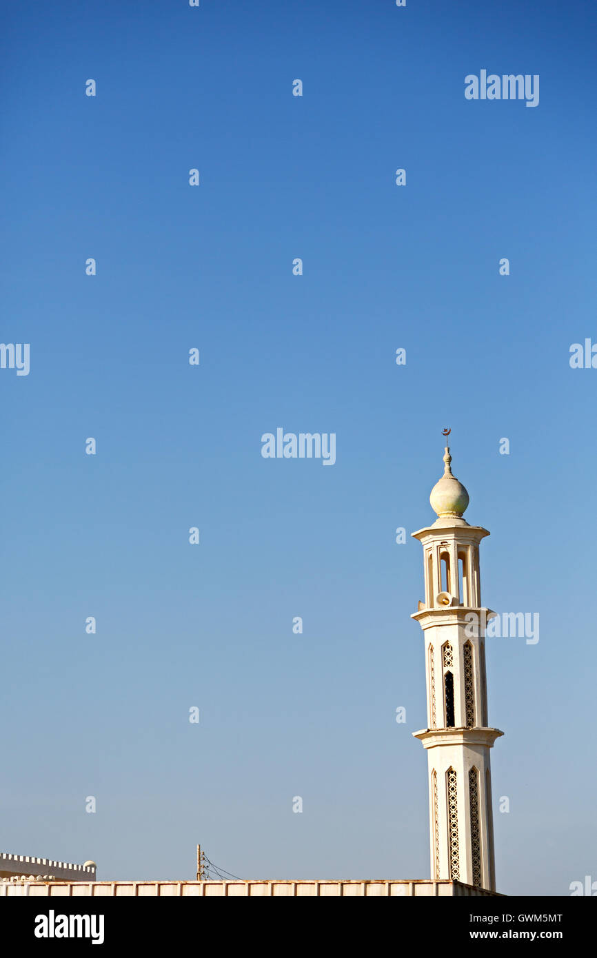 minaret and religion in clear sky in oman muscat the old mosque Stock ...