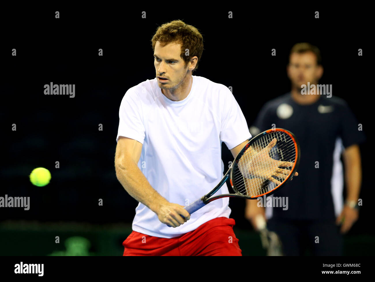 Great Britain's Andy Murray during the training session at the Emirates ...