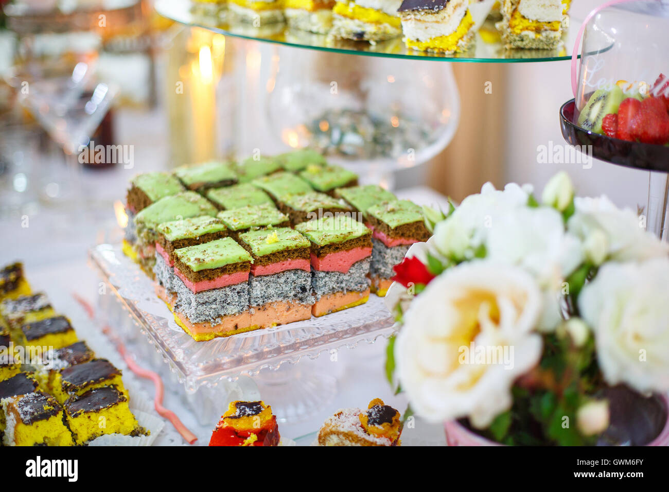 Delicious sweet buffet with cupcakes and other desserts Stock Photo - Alamy