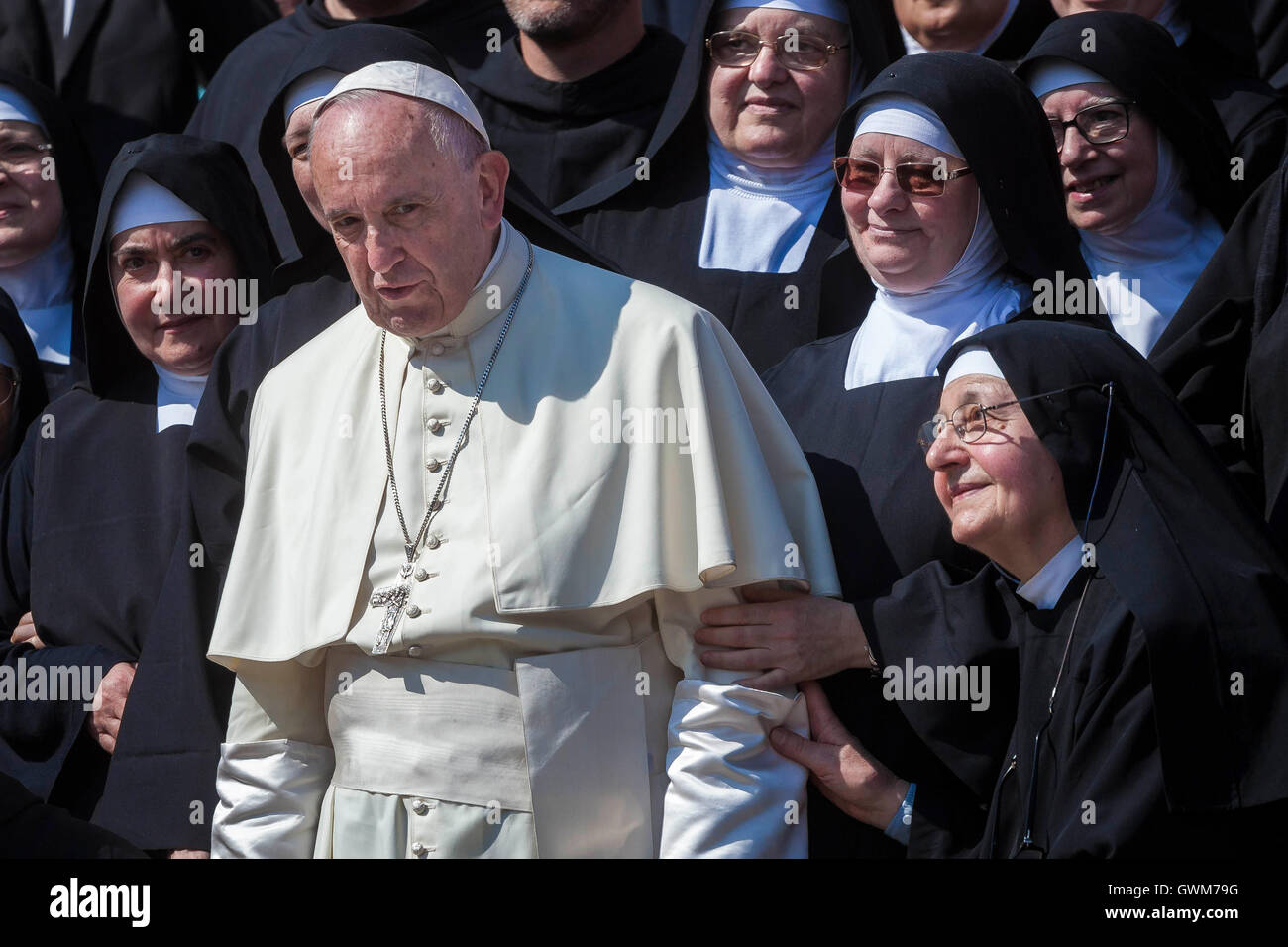 Vatican City, Vatican. 14th Sep, 2016. Pope Francis poses for a photo ...