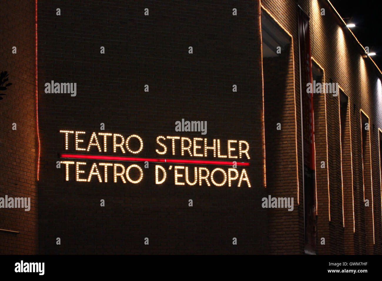 a detail of the lights of the Theater "Piccolo Teatro Strehler", Milan ...