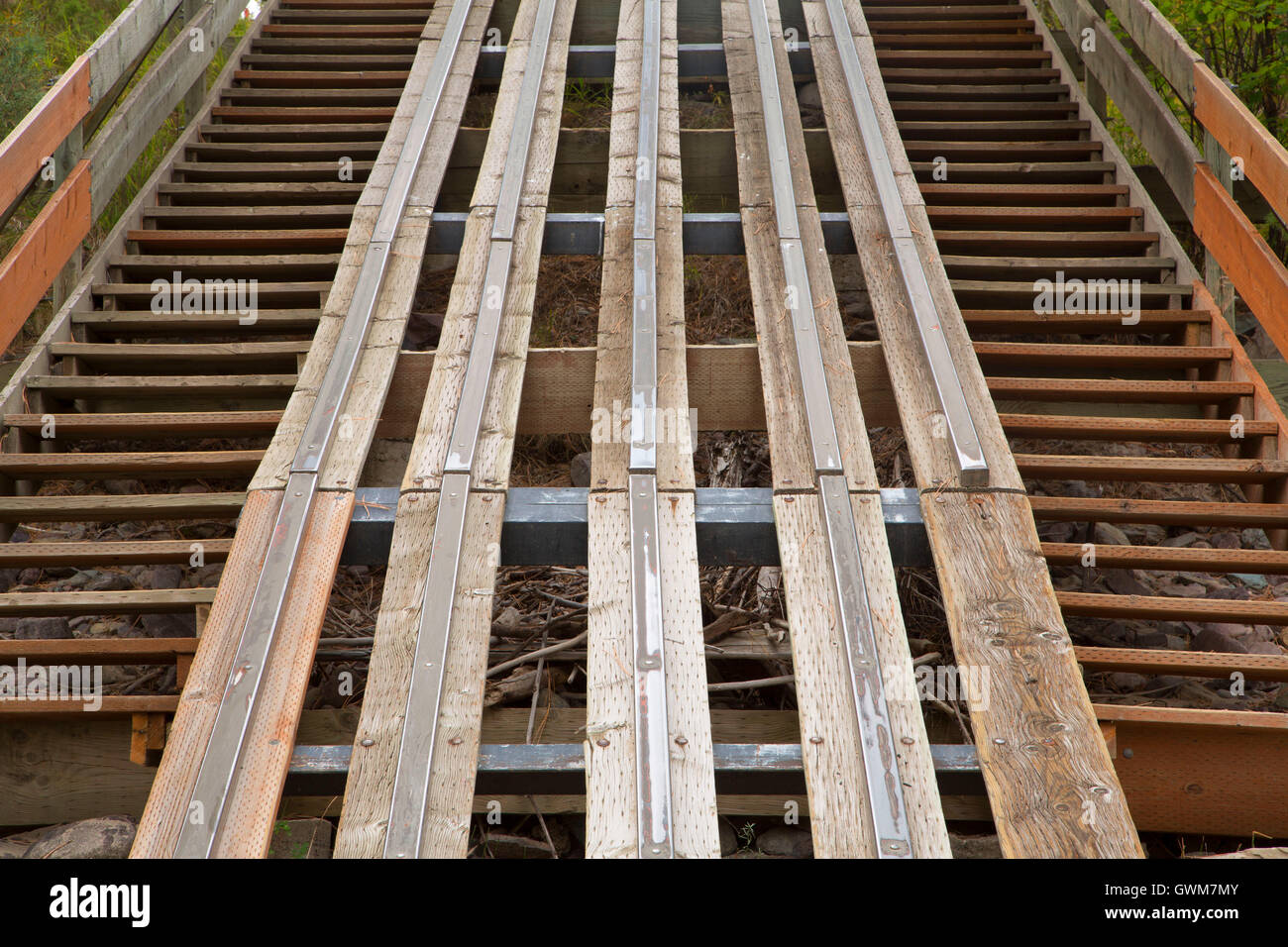 Raft slide launch, Cyr Bridge Fishing Access Site, Montana Stock Photo ...