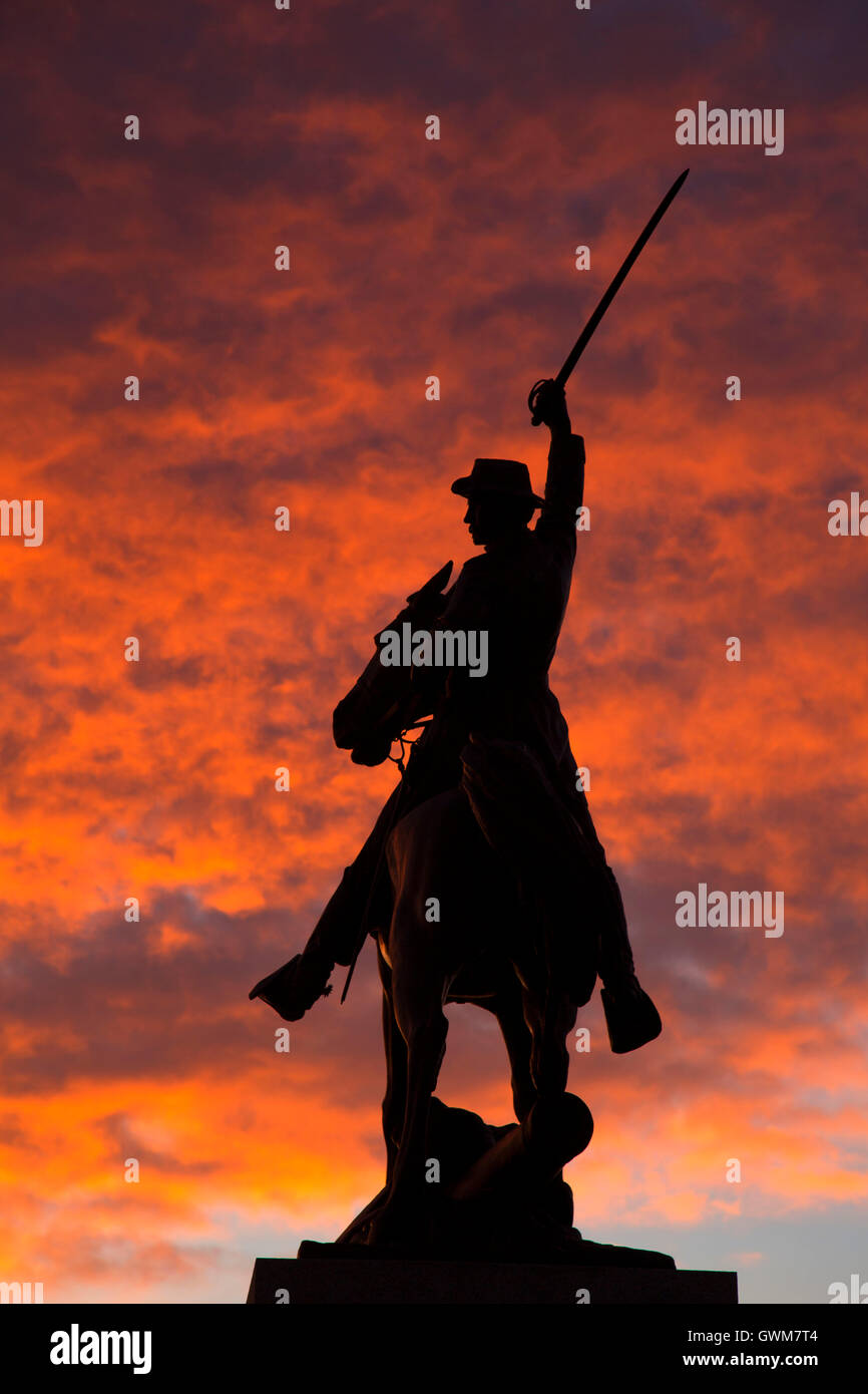 Thomas Francis Meagher statue sunrise, Montana State Capitol, Helena ...