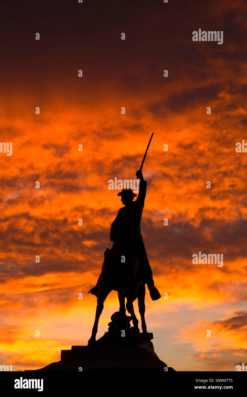 Thomas Francis Meagher statue sunrise, Montana State Capitol, Helena ...