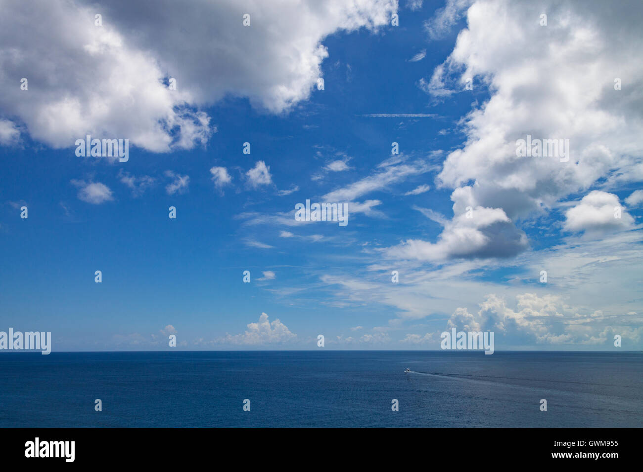 A seascape from a cruise ship close to Nassau, The Bahamas Stock Photo ...
