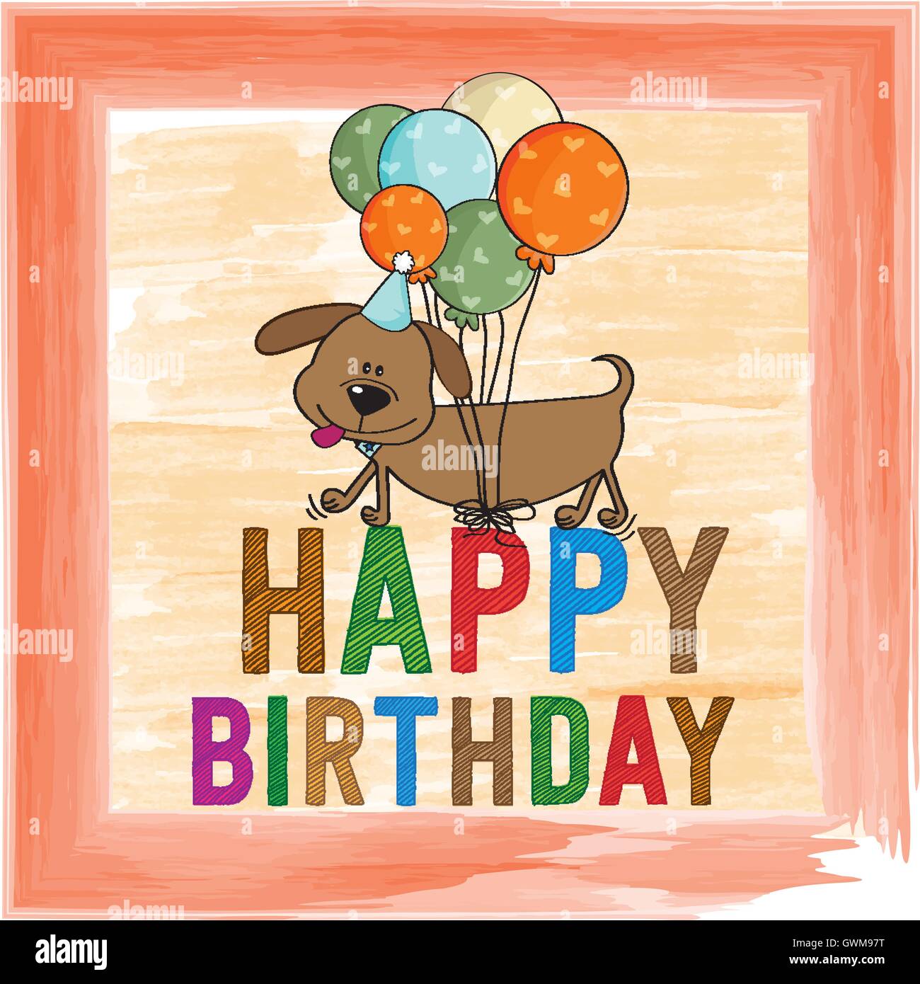 Funny dog colorful holiday Stock Vector Images - Alamy