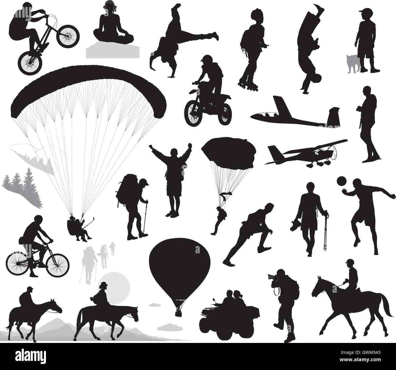 Summer activities and extreme sports set Stock Vector Image & Art - Alamy