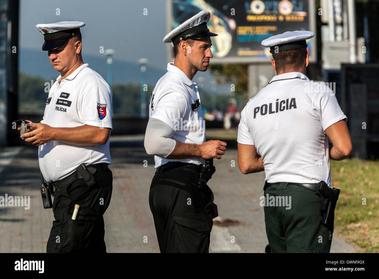 Slovak police in the streets of Bratislava, Slovakia, Europe Stock ...