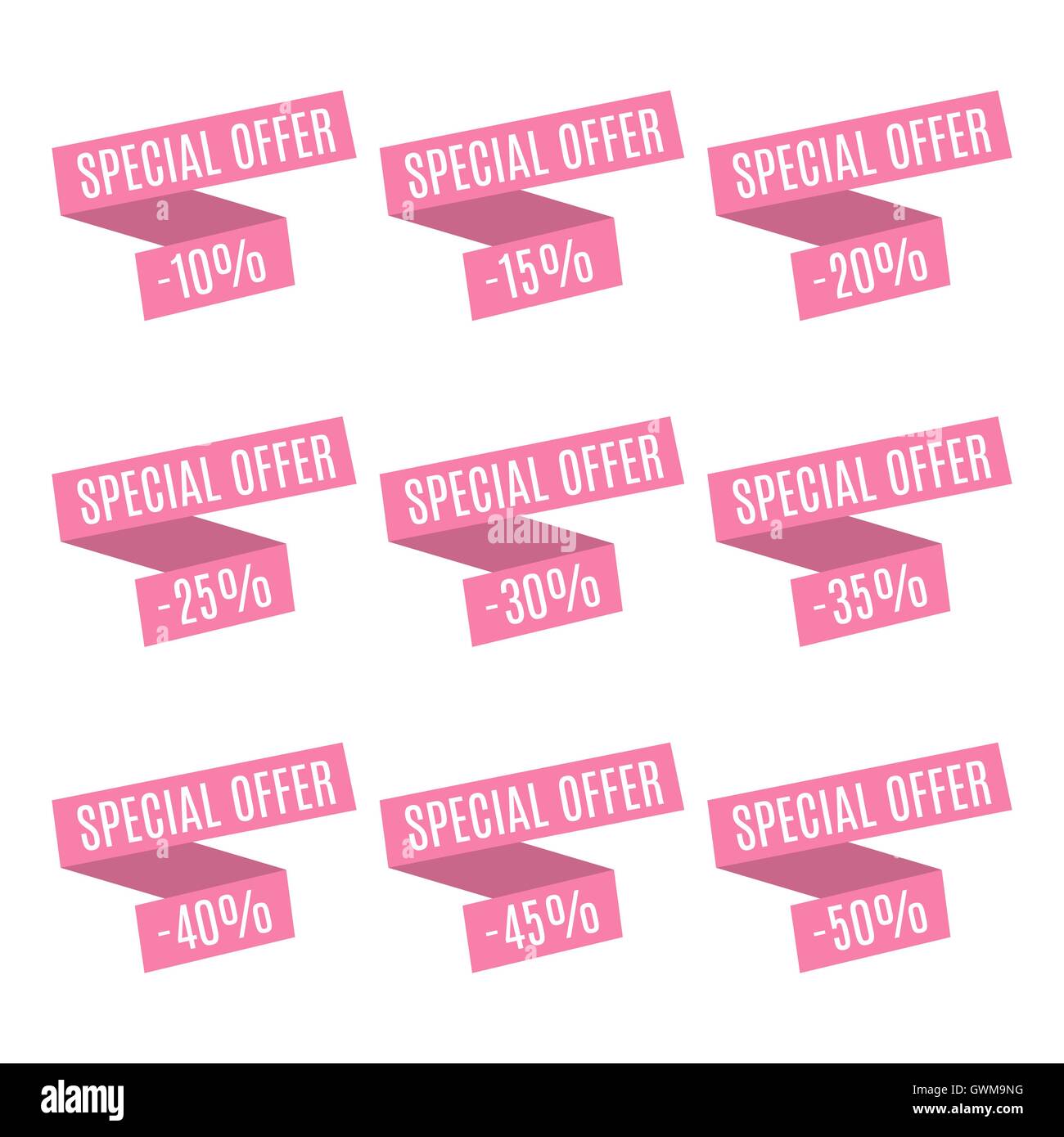 Set of discount labels, vector illustration Stock Vector Image & Art ...