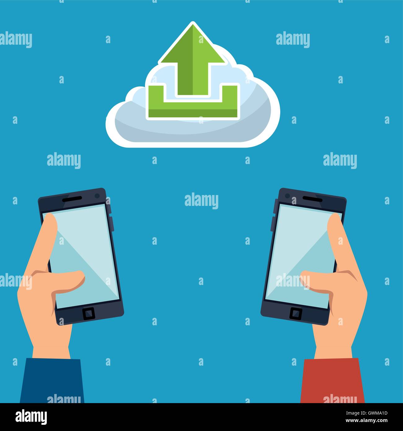 smartphone upload process design isolated Stock Vector Image & Art - Alamy