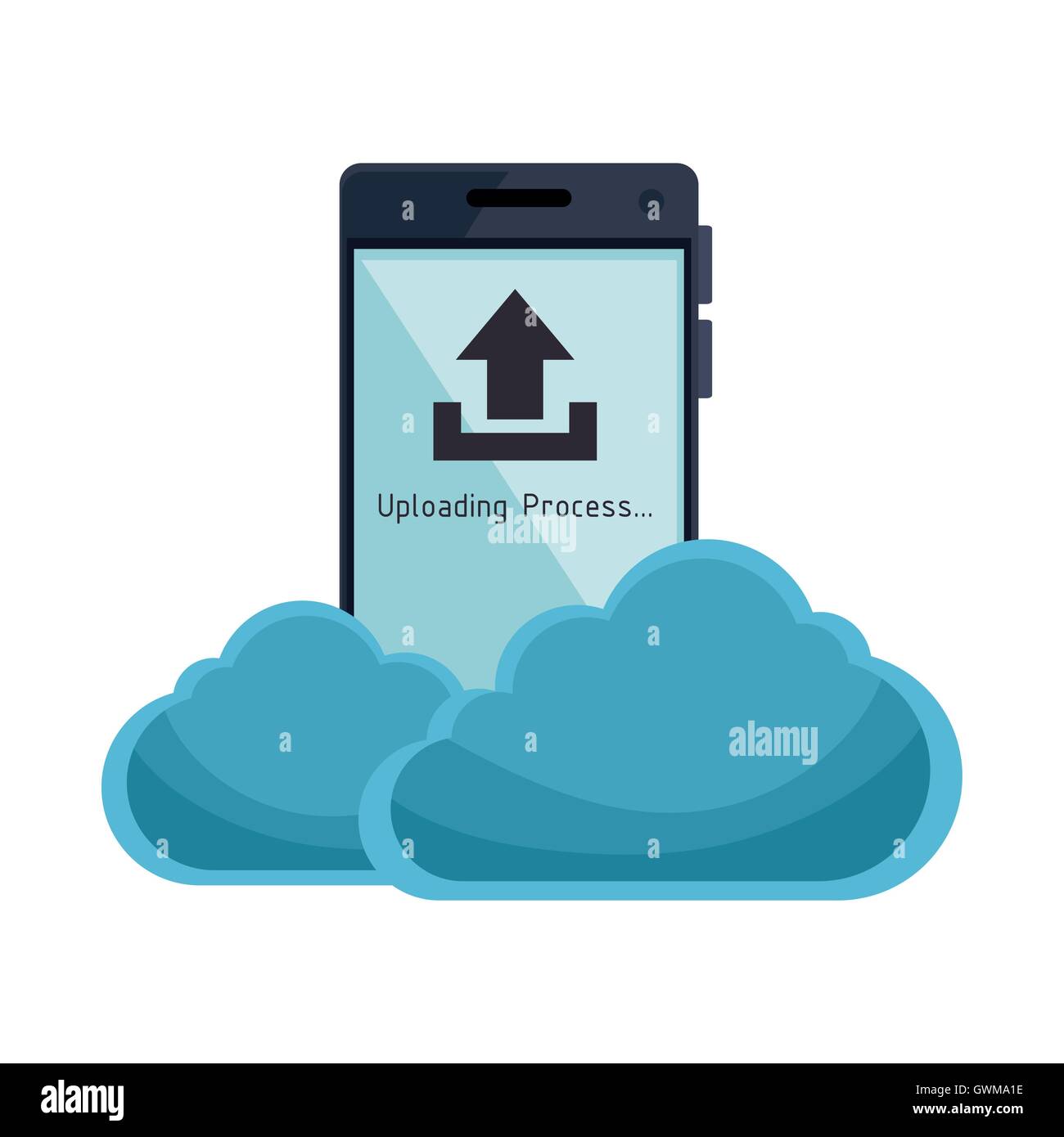 smartphone upload process design isolated Stock Vector Image & Art - Alamy