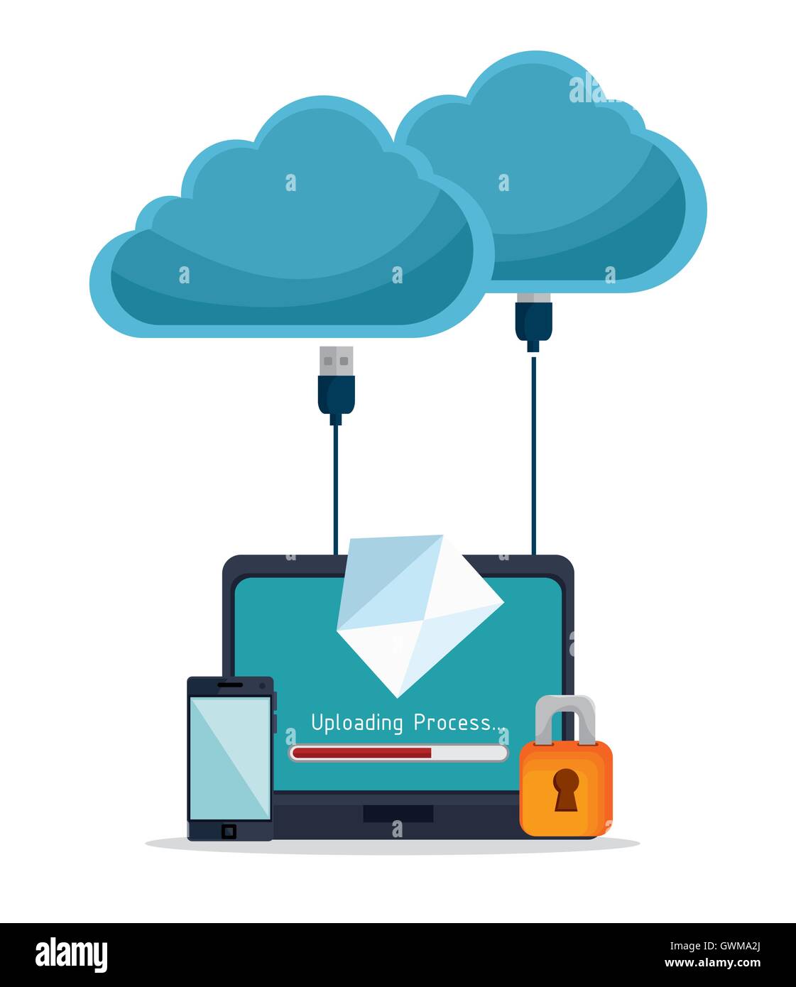 laptop upload process design isolated Stock Vector Image & Art - Alamy