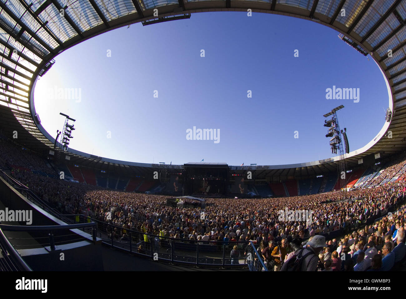 Bruce Springsteen performing live in concert at Hampden Park Stadium in ...