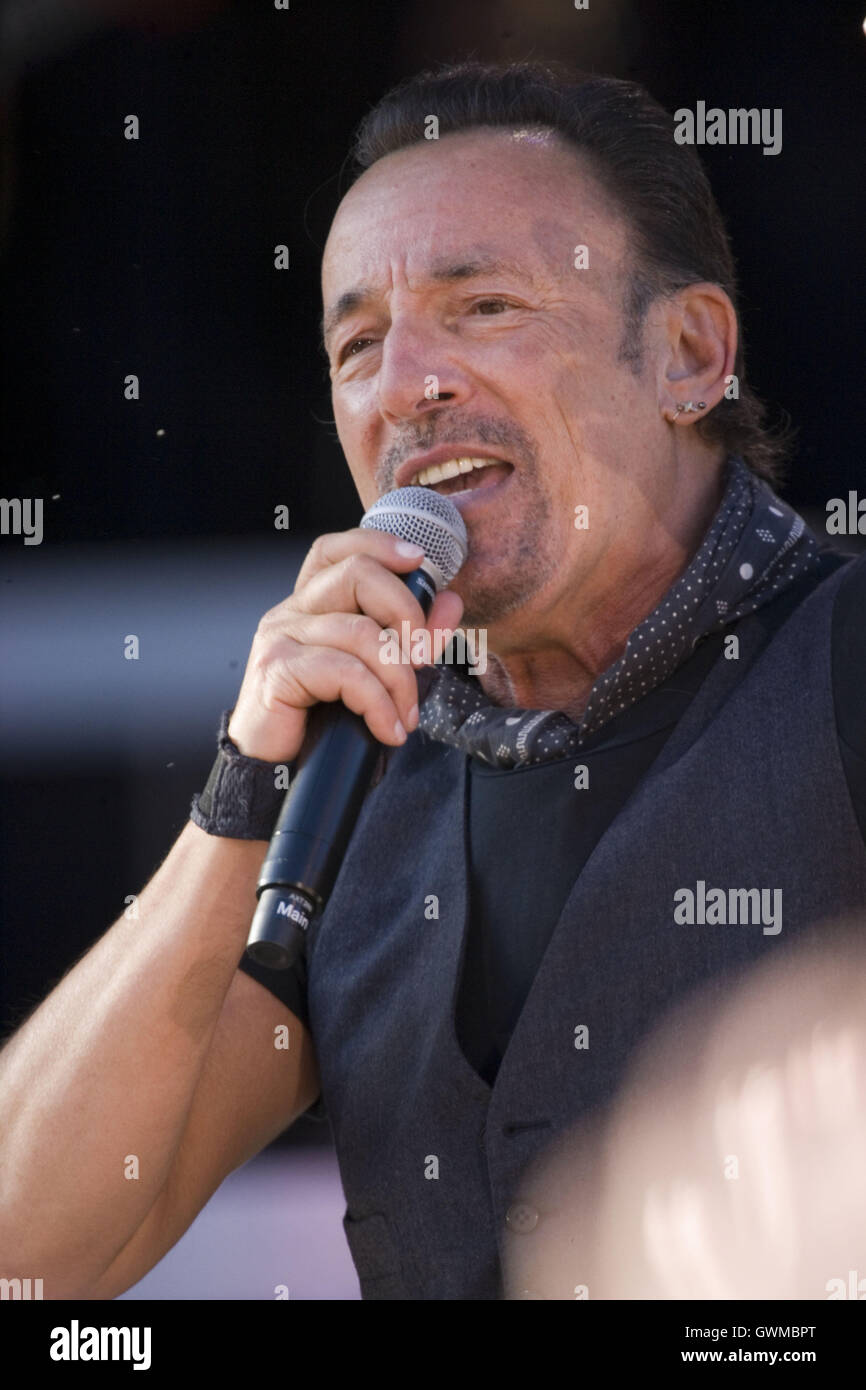 Bruce Springsteen performing live in concert at Hampden Park Stadium in ...
