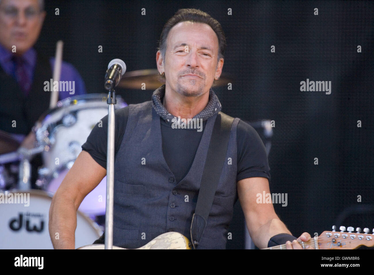 Bruce Springsteen performing live in concert at Hampden Park Stadium in ...