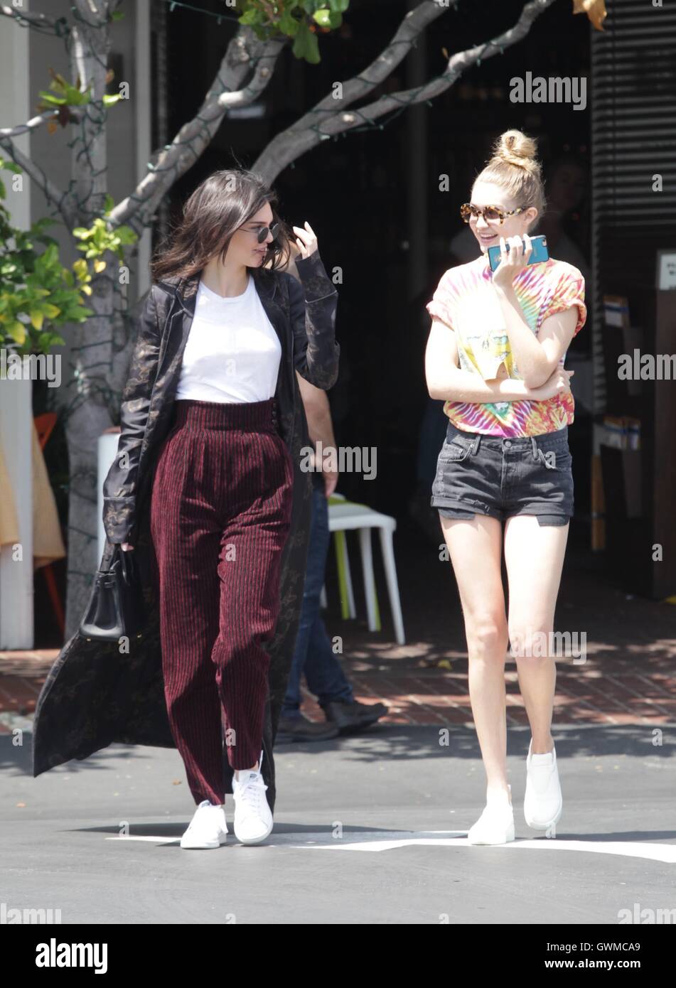 Kendall Jenner and her best friend Gigi Hadid have lunch at Fred Segal ...