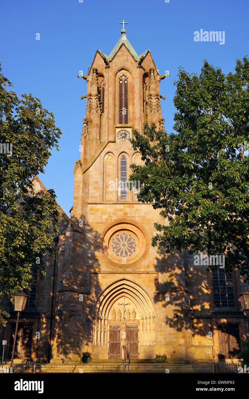 Front with Tower of the Sankt Vituskirche in Meppen, Germany Stock ...