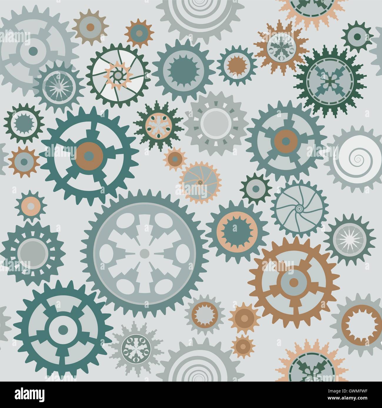 Clock's cog-wheels pattern. Color bright decorative background vector ...