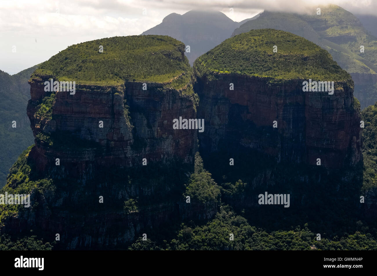 The Three Rondavels in the Blyde River Canyon in South Africa. The ...