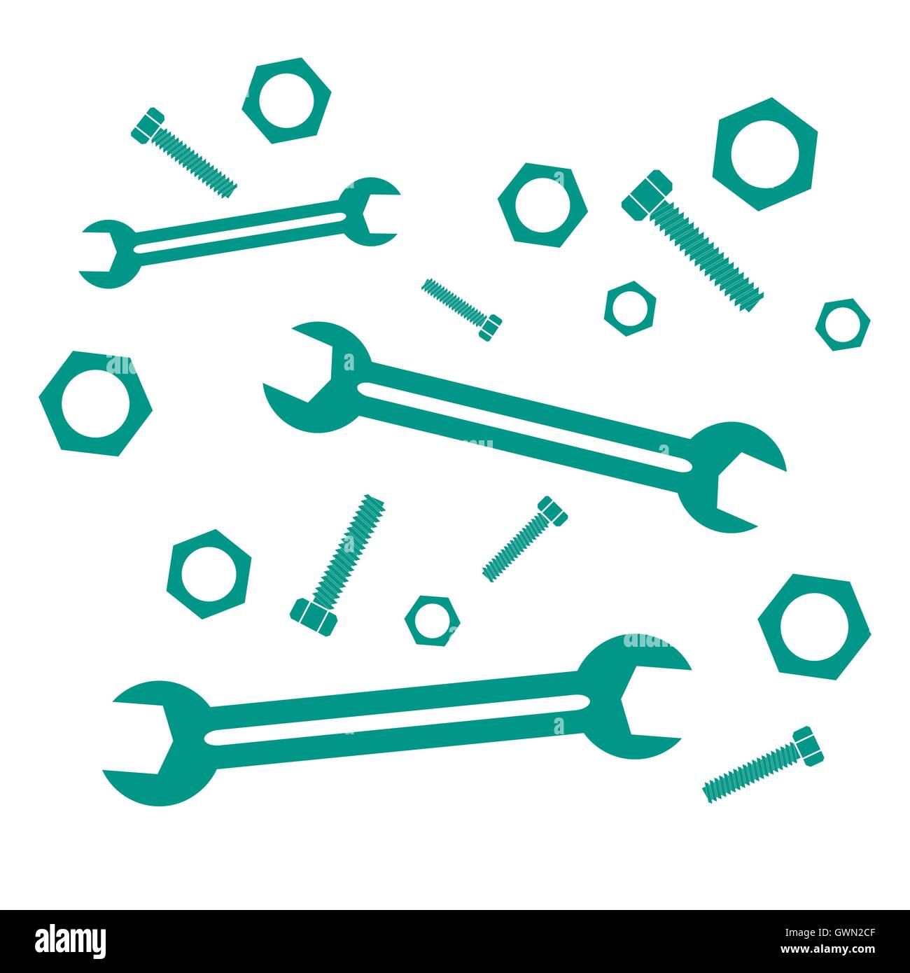 Nice picture of a colored tools on a white background Stock Vector ...