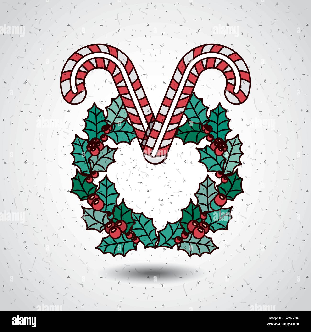 candy and wreath of Merry Christmas design Stock Vector Image & Art - Alamy