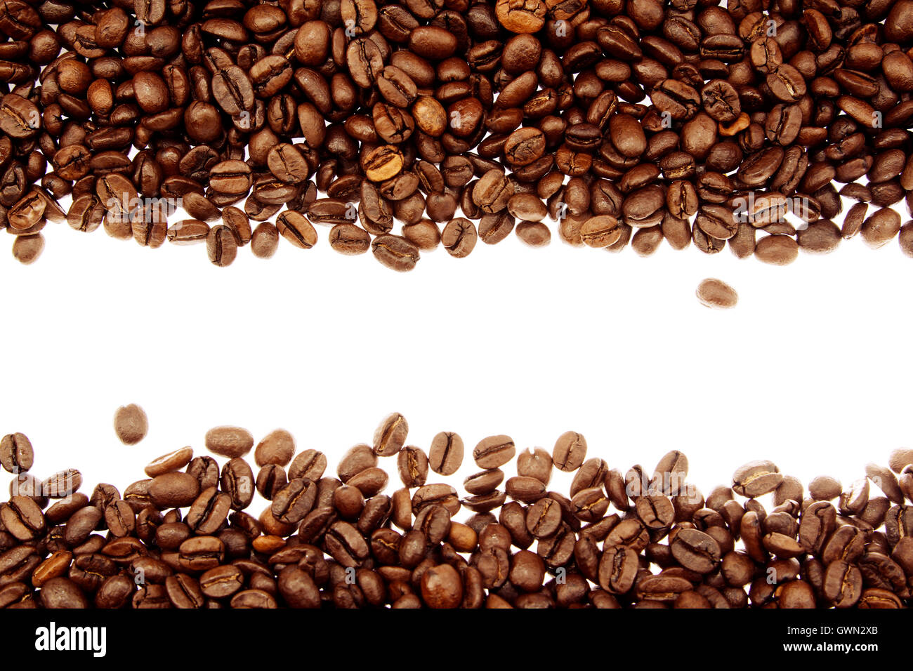 Closeup of coffee beans on plain background Stock Photo - Alamy