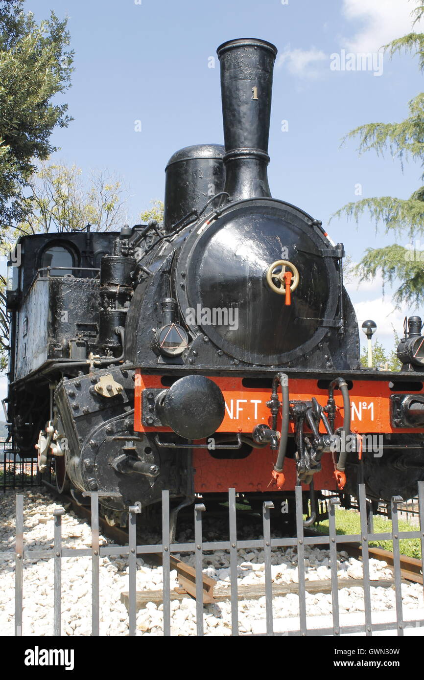Brescia,Italy,Castle of Brescia,the steam engine of 1908,the first ...