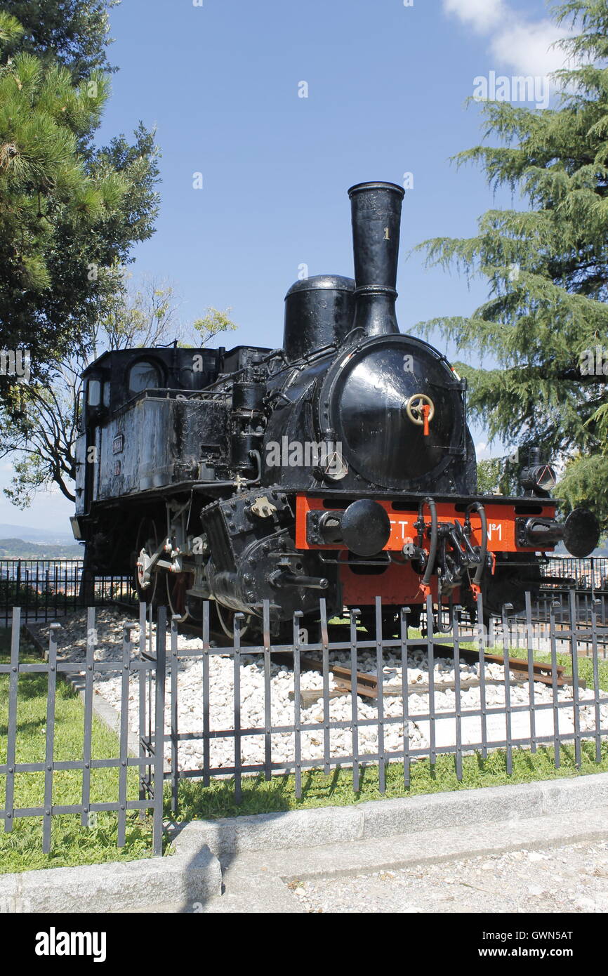 Brescia,Italy,Castle of Brescia,the steam engine of 1908,the first ...
