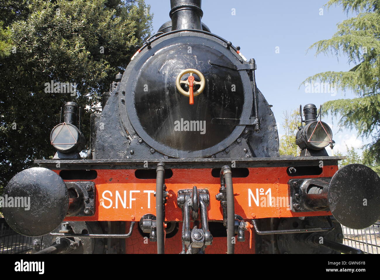 Brescia,Italy,Castle of Brescia,the steam engine of 1908,the first ...