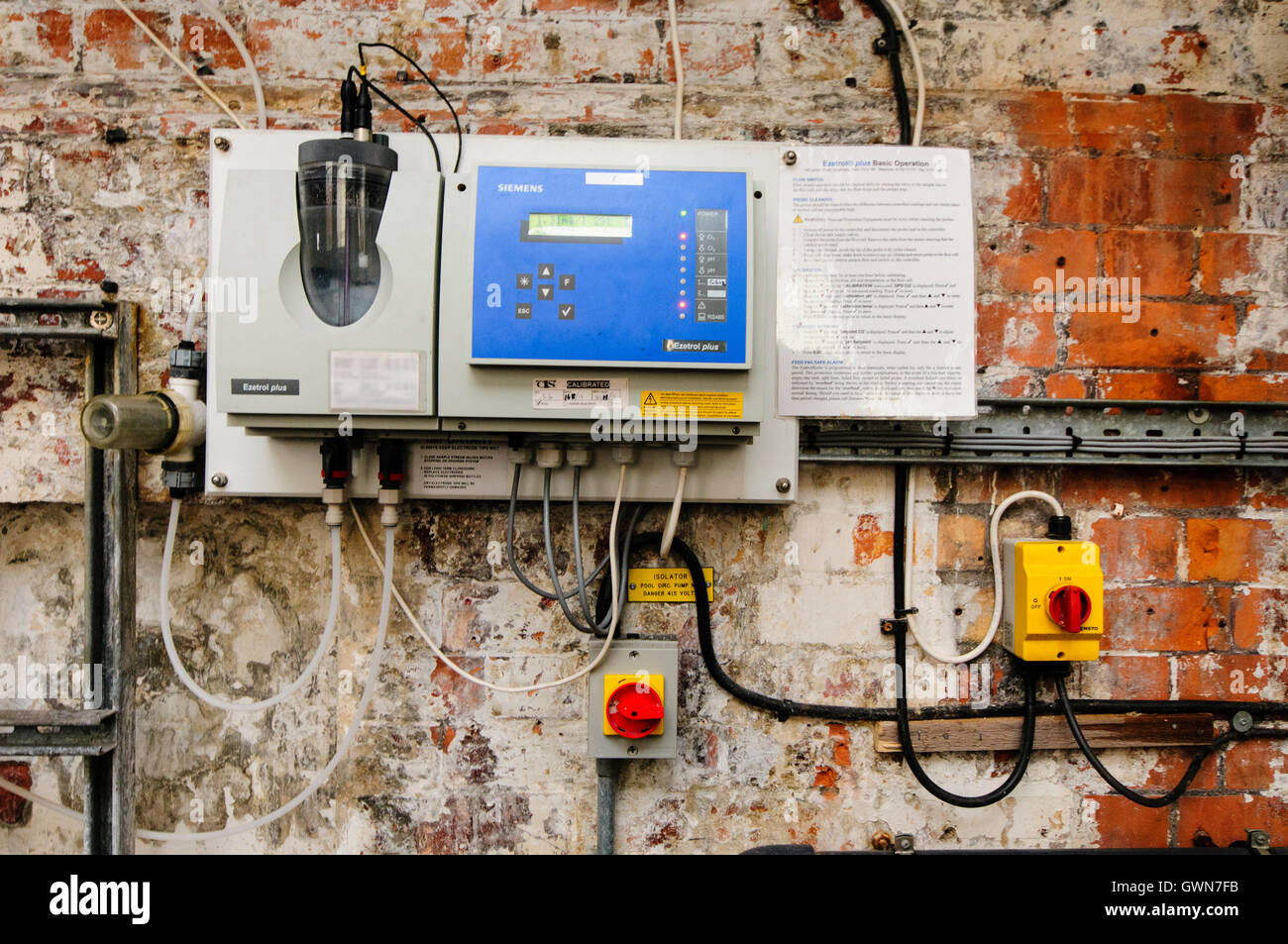 Siemens Swimming Pool Water Chemistry Controller in an old swimming ...