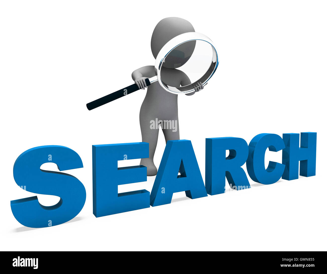 Search Character Shows Internet Find And Online Research Stock Photo ...