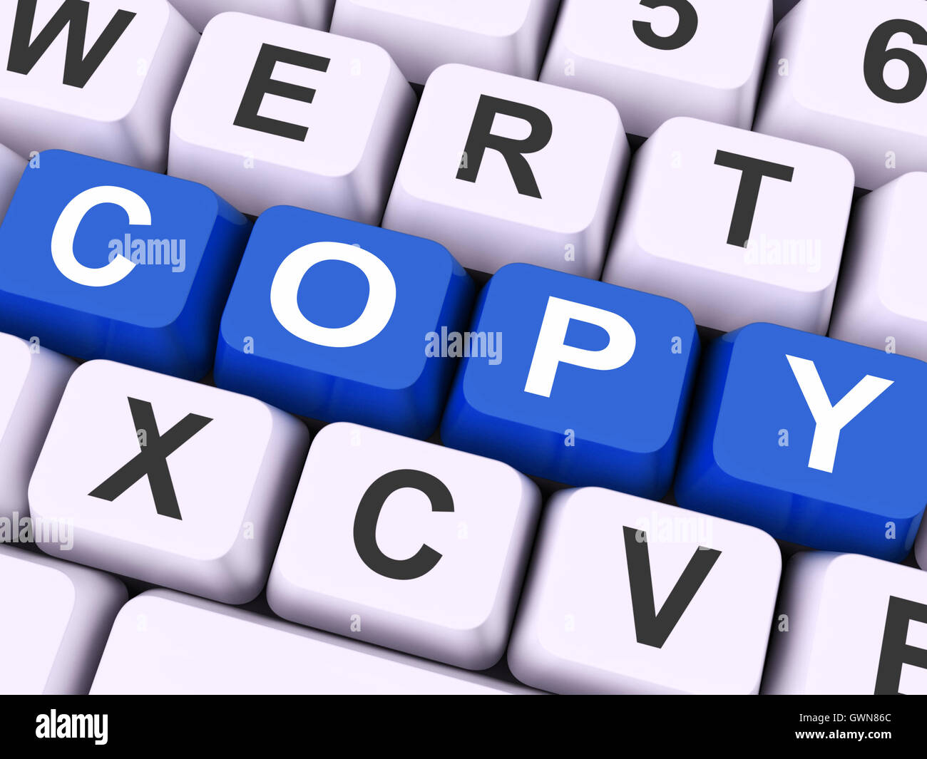 Copy Key Shows Copying Duplicating Or Replicate Stock Photo - Alamy