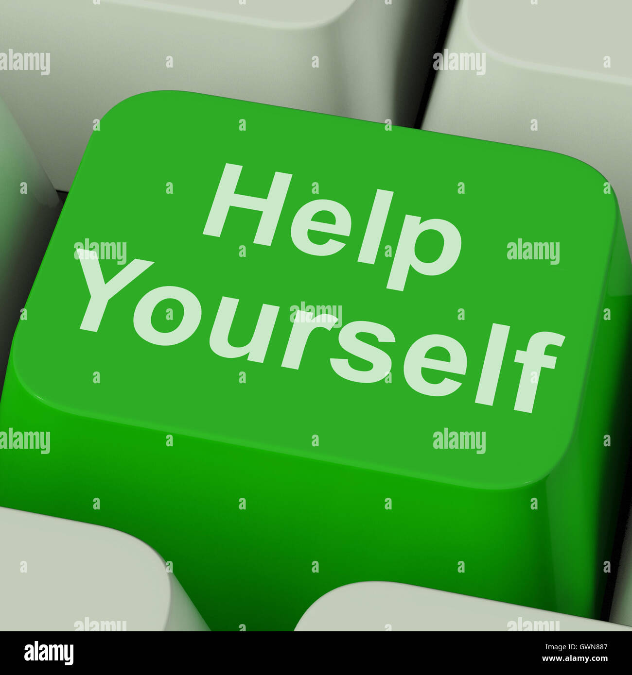 Help Yourself Key Shows Self Improvement Online Stock Photo - Alamy