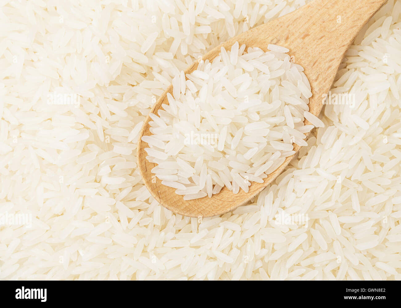 Chinese white rice on spoon Stock Photo - Alamy