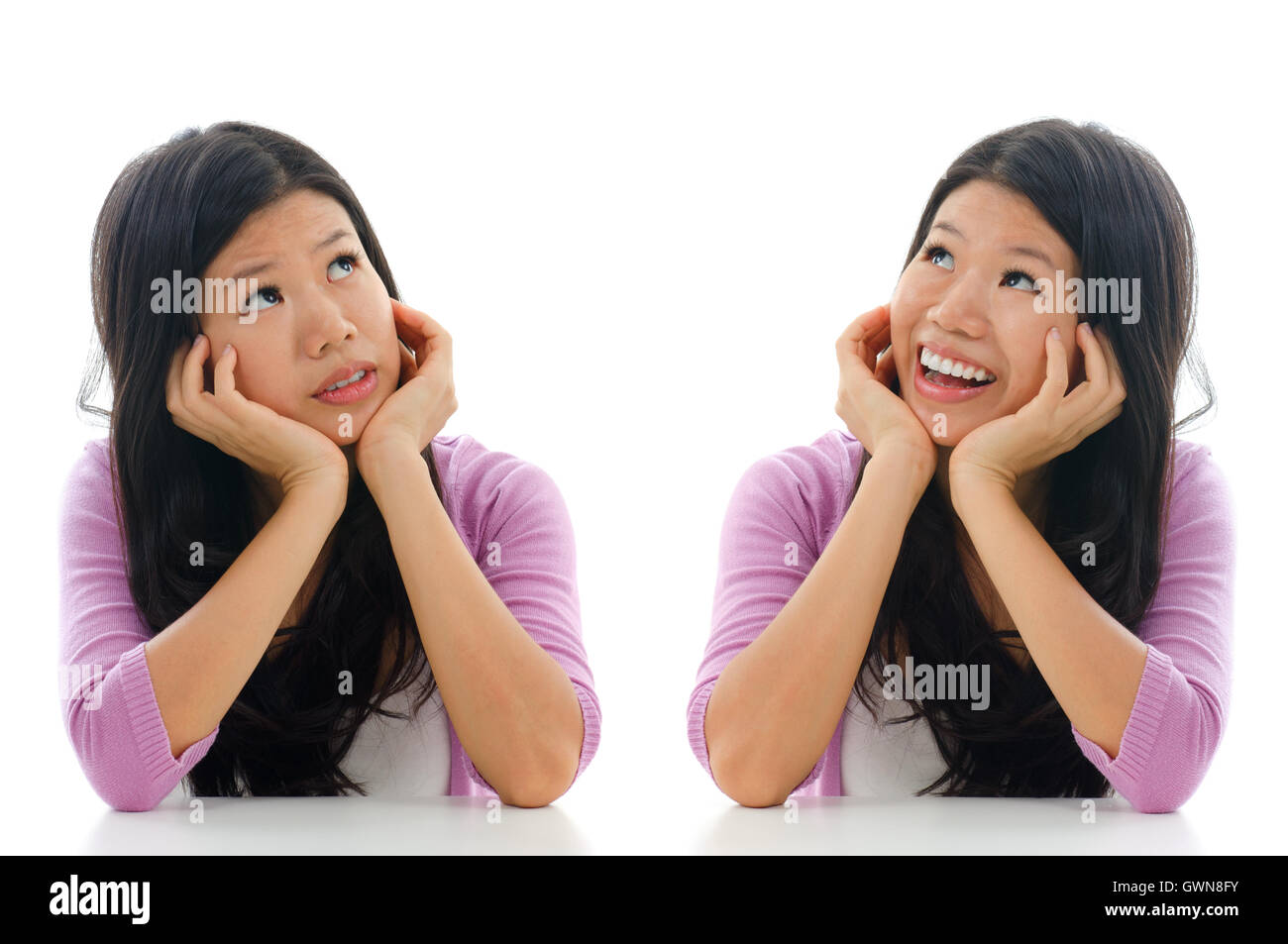 Sad and happy face expression Stock Photo - Alamy