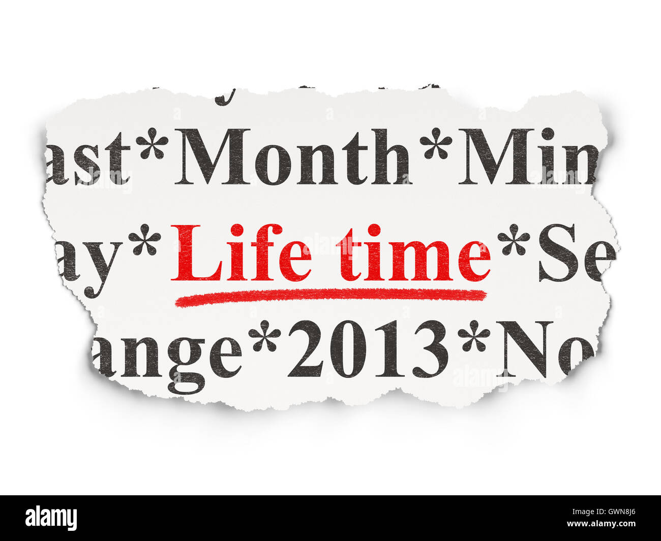 Time concept: Life Time on Paper background Stock Photo - Alamy